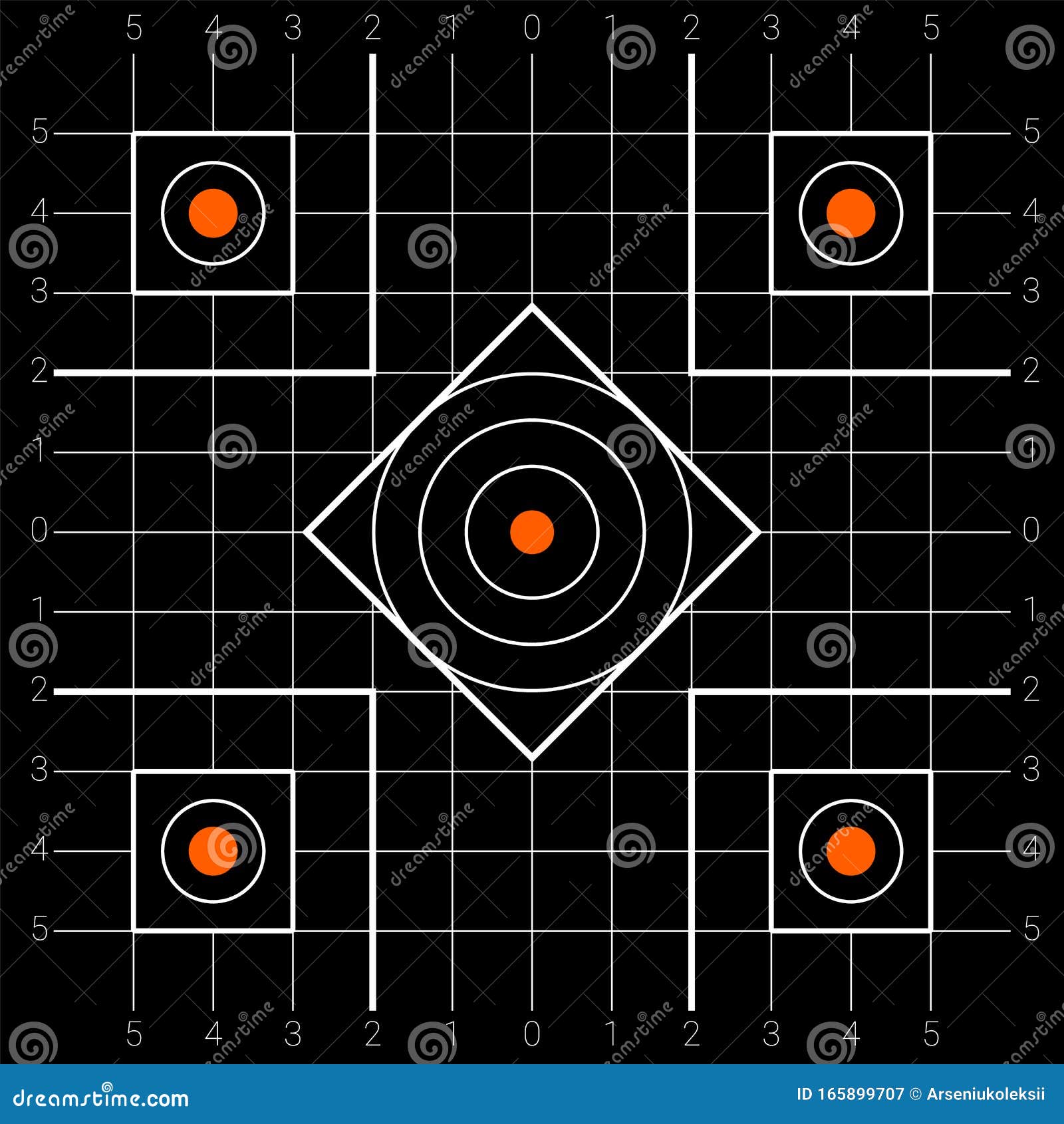 Square Shaped Shooting Target Stock Vector - Illustration of shoot ...