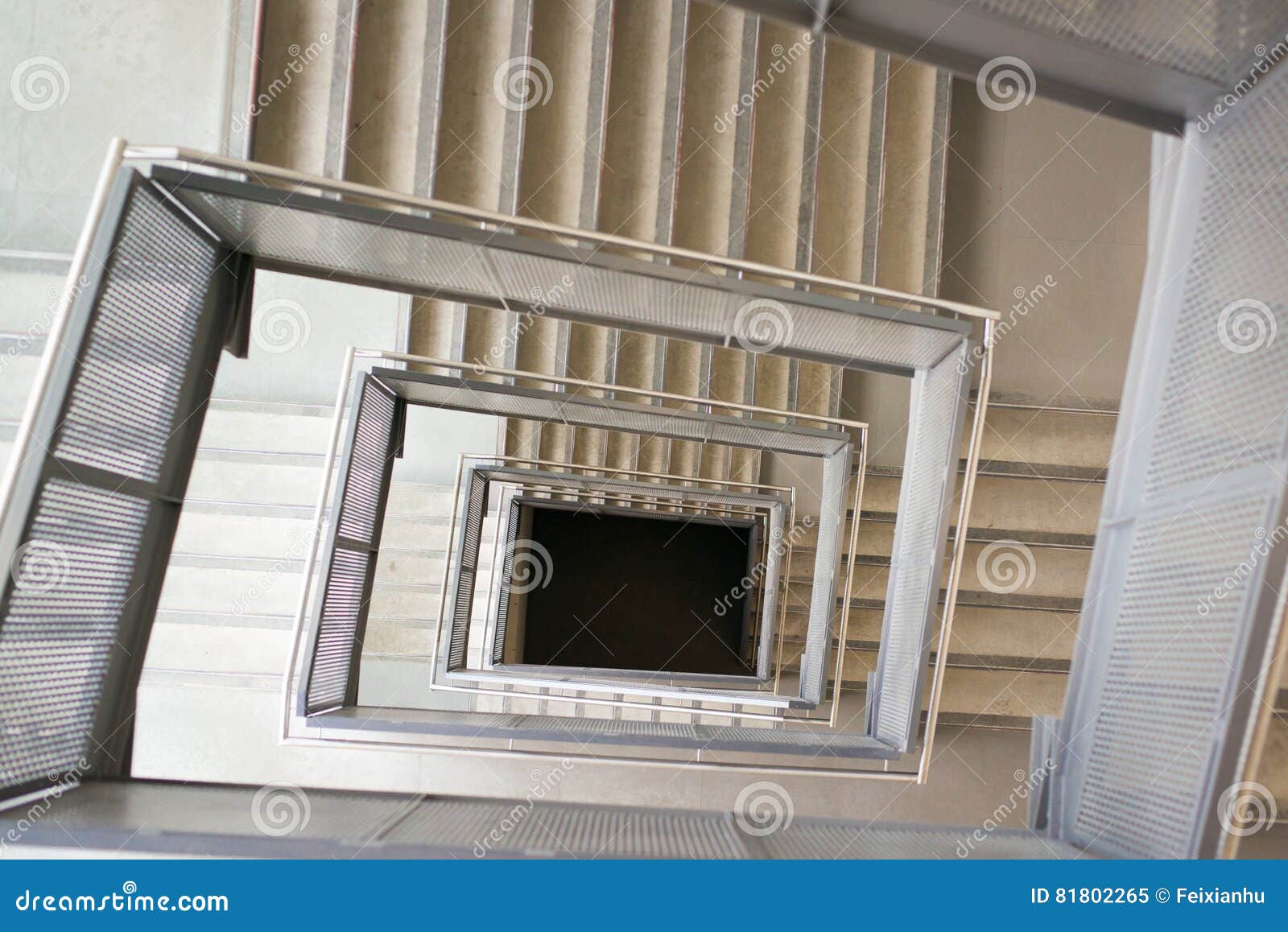 Square Shaped Stairs in a Office Building Stock Image - Image of ...