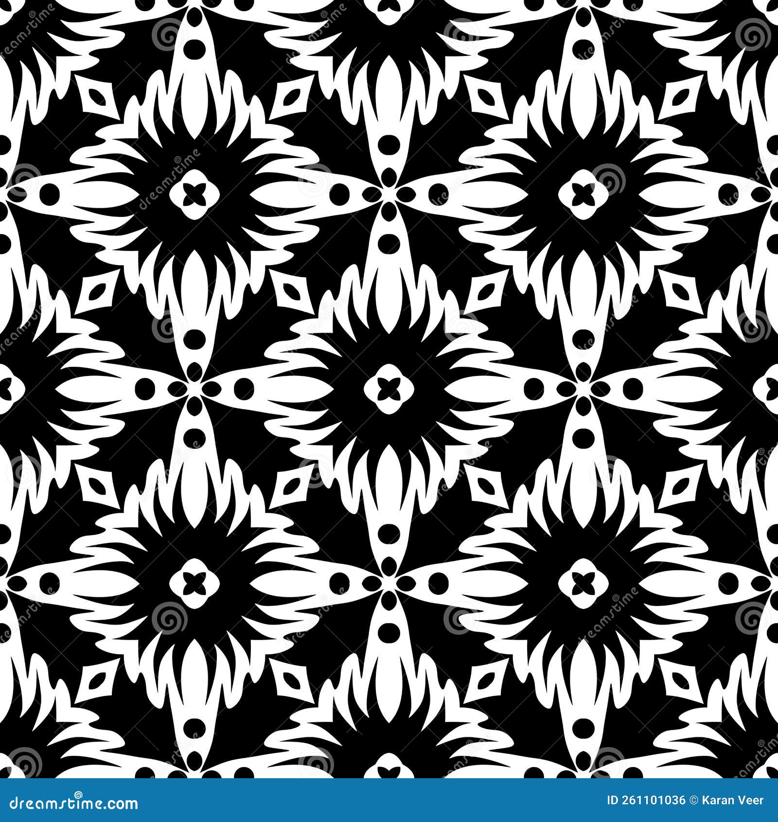 Square Shape Flower Vector Design, Seamless Pattern. Stock Illustration ...