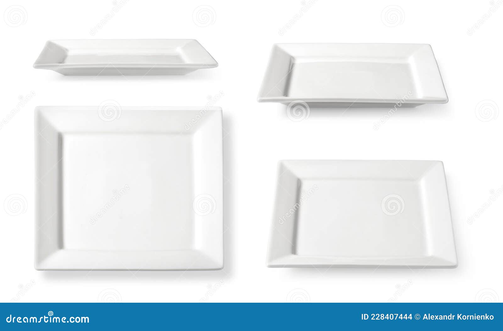 A Square-shaped White Plate Stock Photo - Image of dishware, ceramic ...