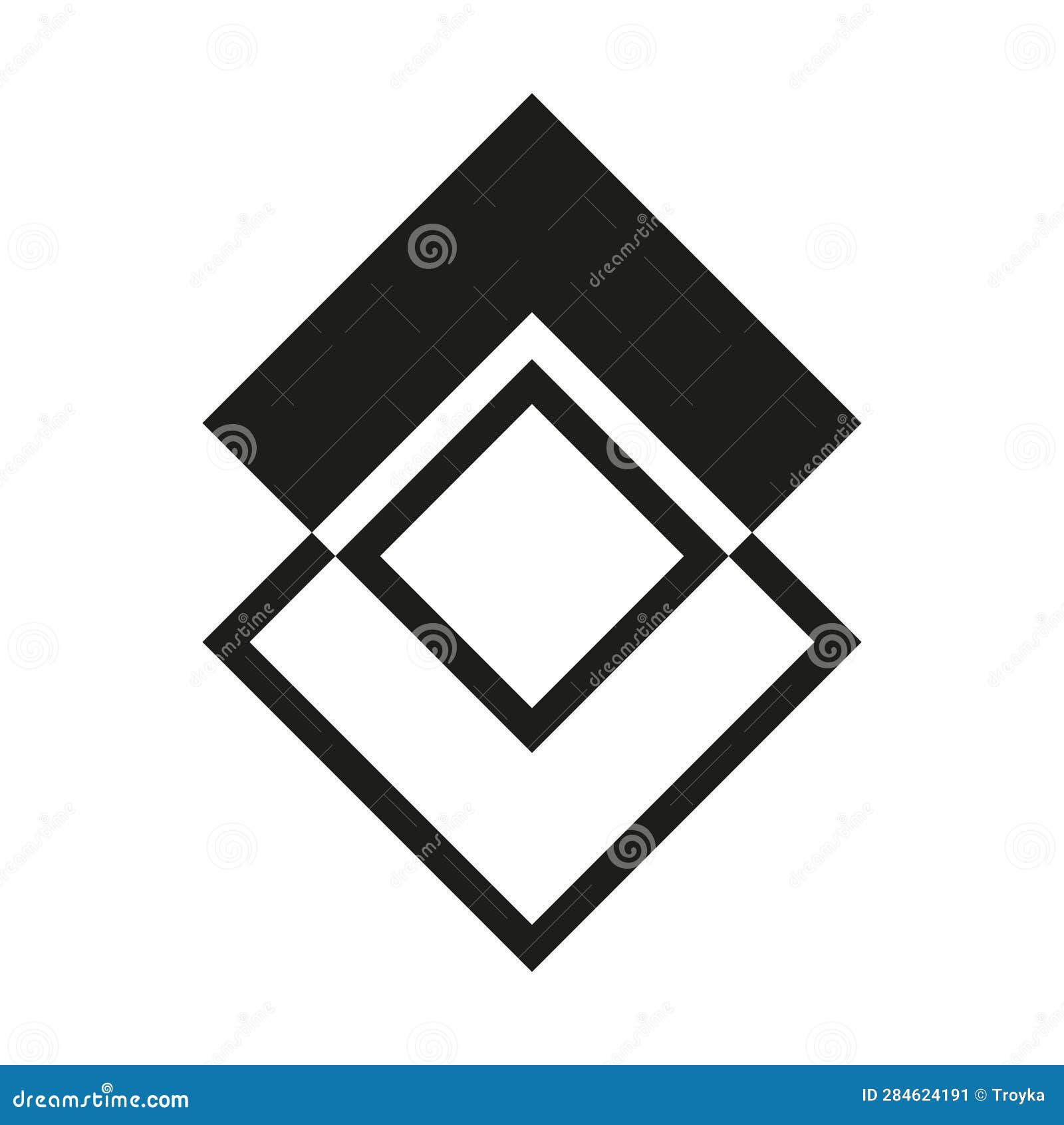 Square Shapes Geometric Element for Logo Design. Abstract Black and ...