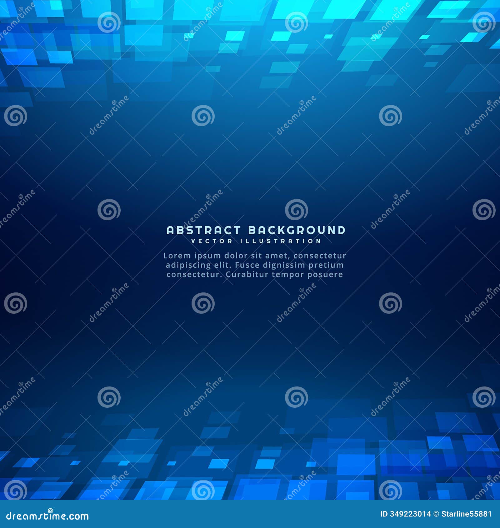 Perspective Of Blue Light Energy Hologram On Grid Matrix Abstract ...