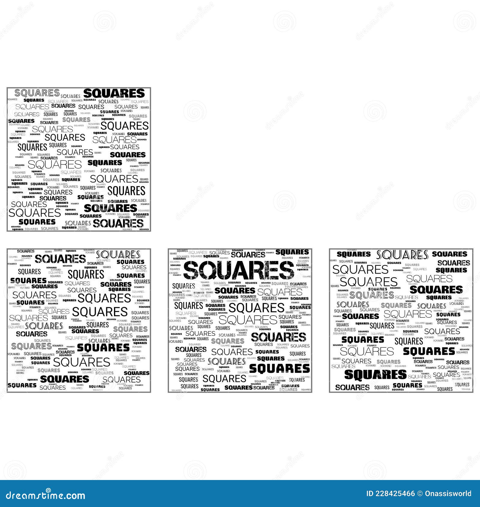 Square Shapes Text Words Abstract Background Illustration Stock ...