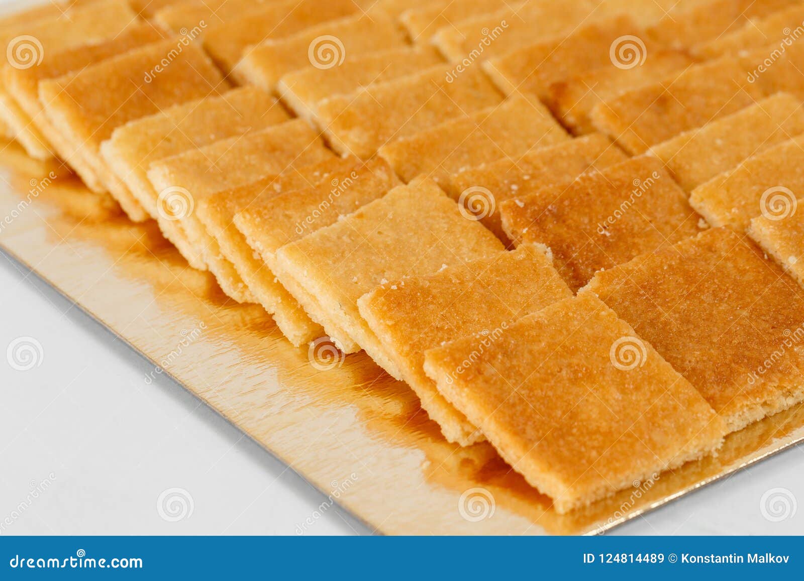 Square Shortbread Biscuits with Sugar. Fresh Homemade Cookies Stock ...
