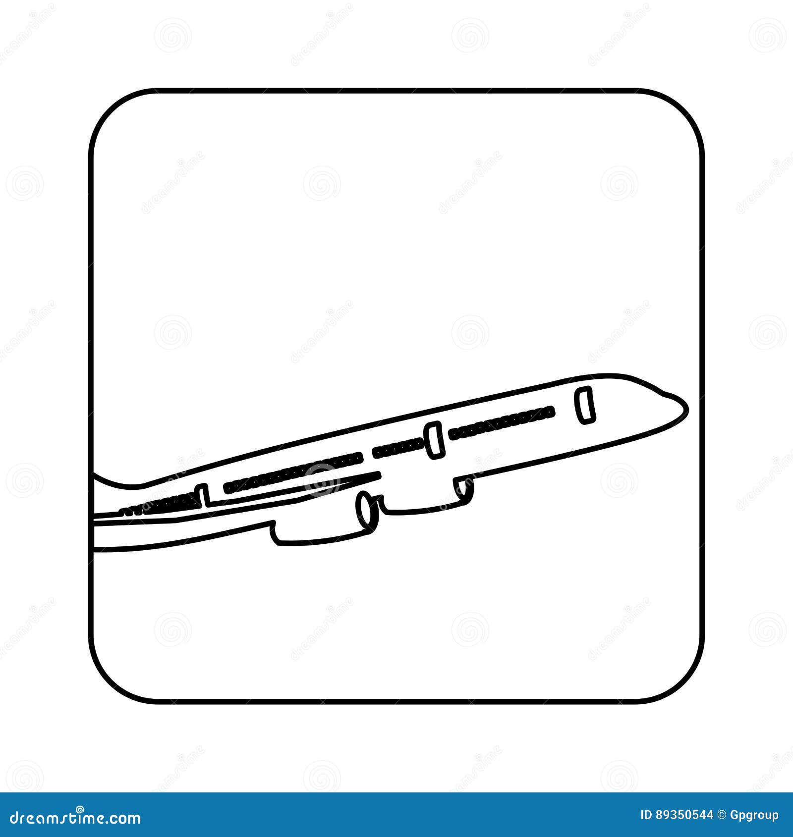 Contour Airplane Logo. Vector Line Illustration For Icons, Web, Apps ...