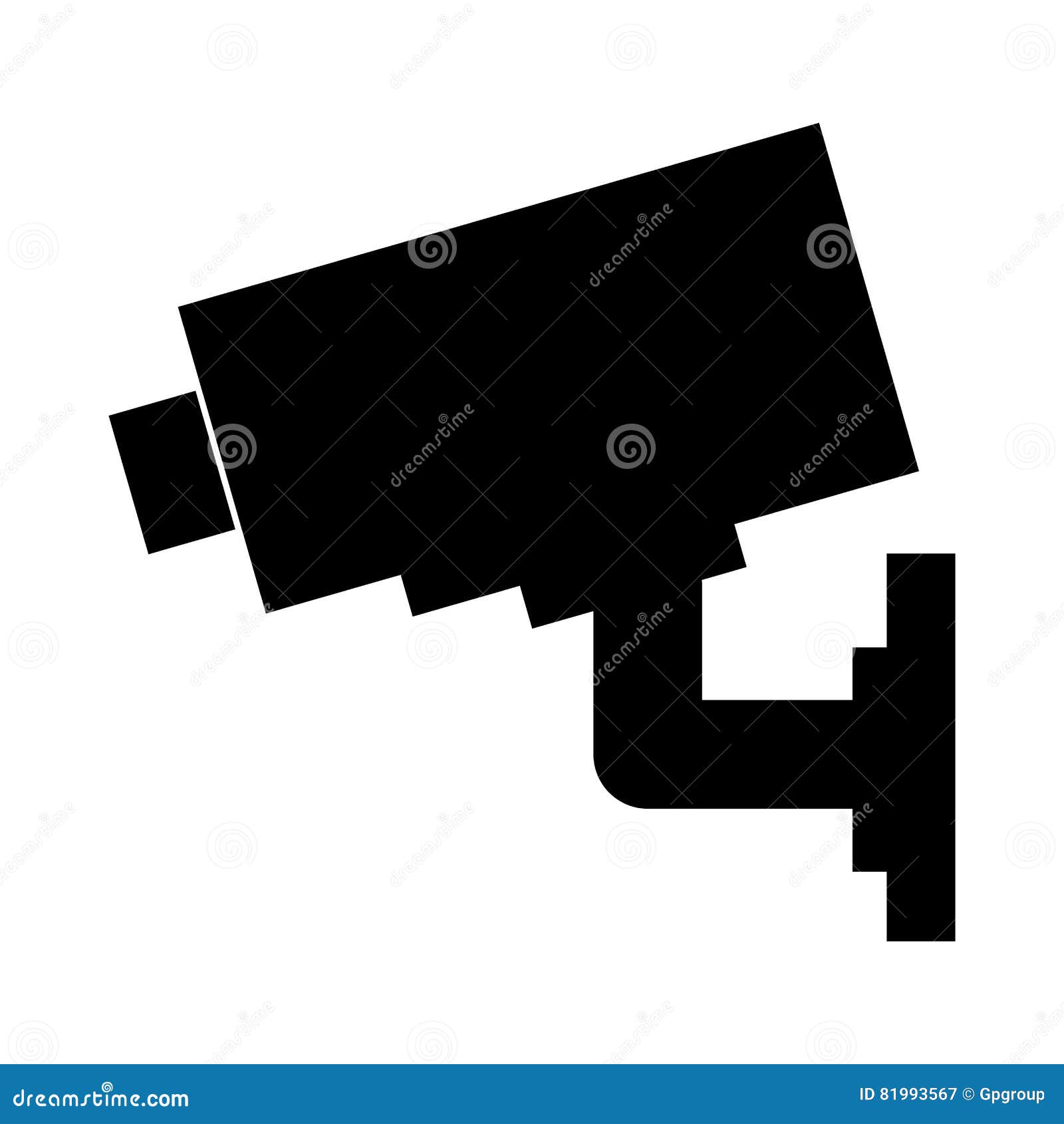 Square Silhouette Infrared Surveillance Camera Icon Stock Illustration ...