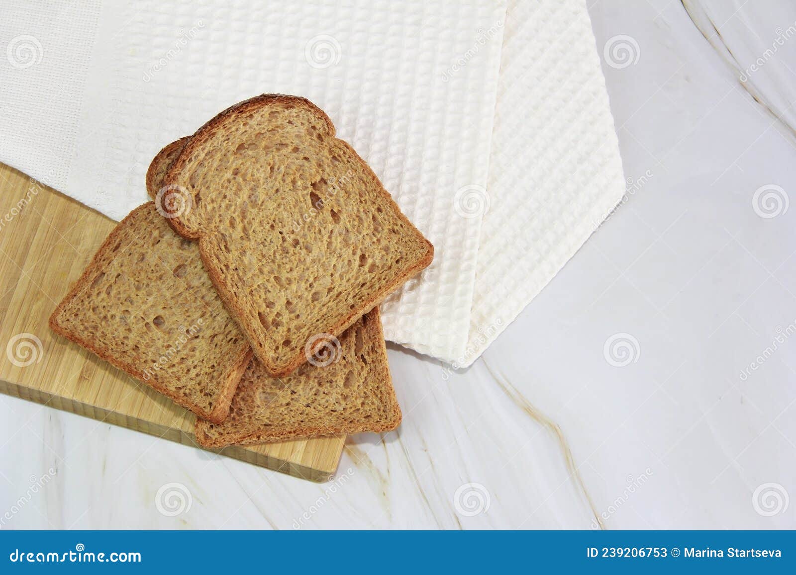 Square Slice of Toasted Rye Bread Stock Image - Image of crusty ...