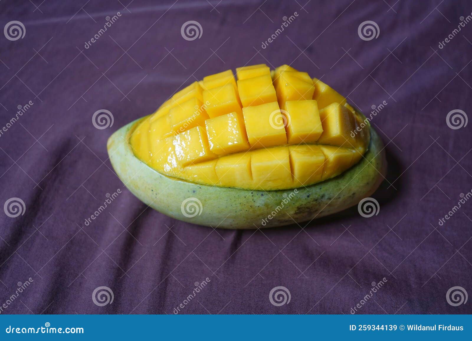 Square Sliced Mango Flesh on the Table Stock Image - Image of produce ...