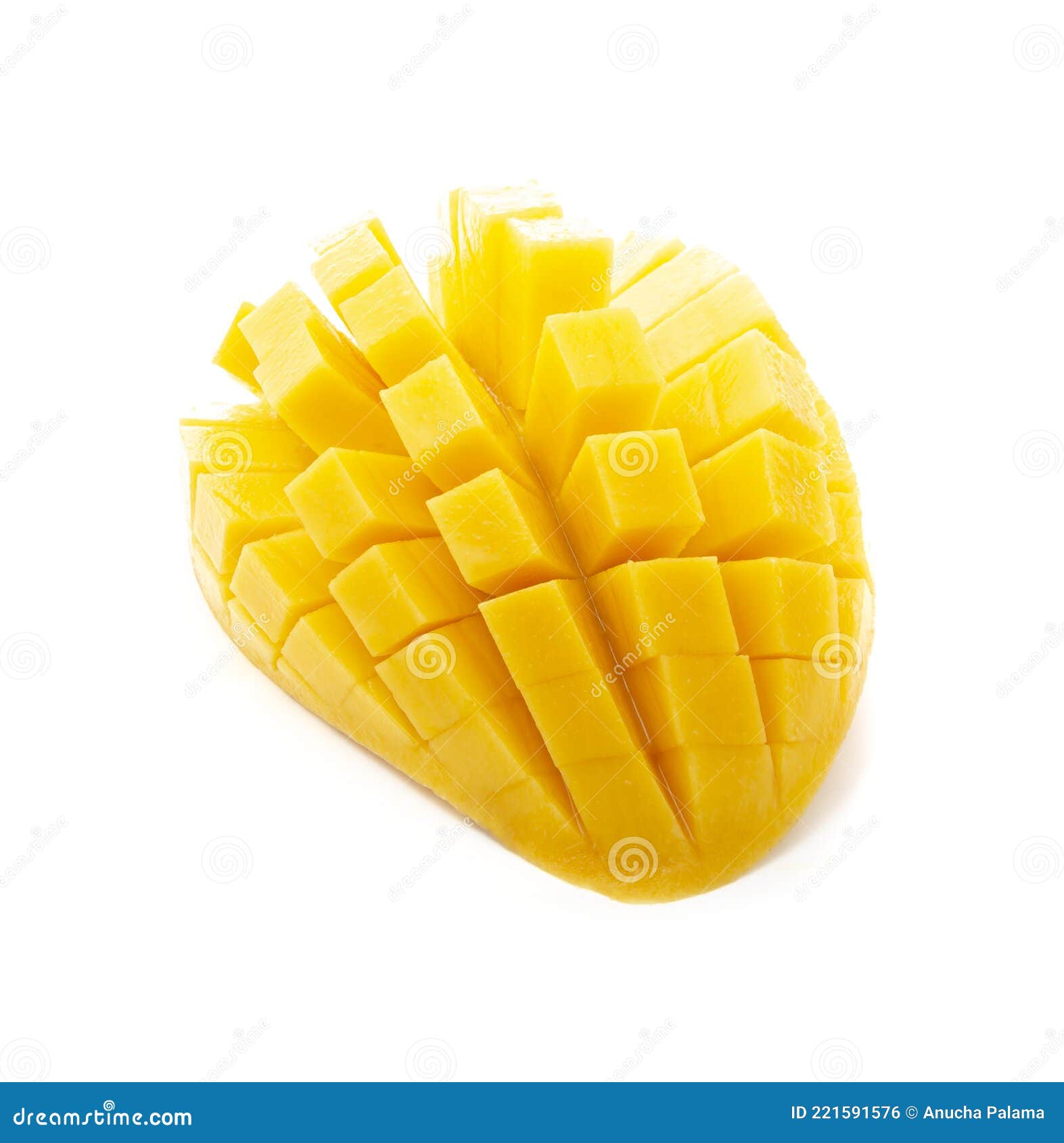 Square Sliced Mango Fruit Barracuda Mango Isolated on White Background ...