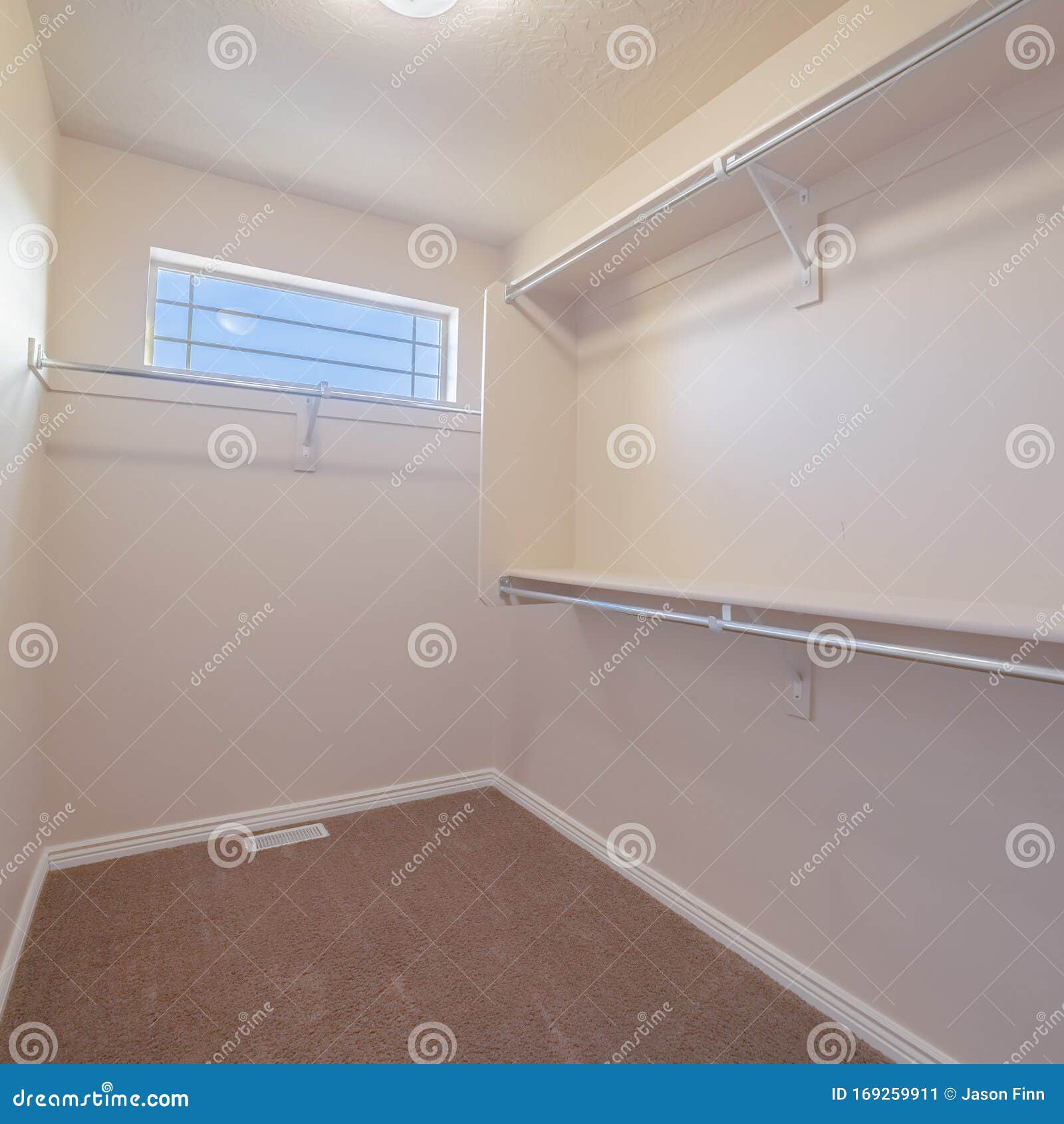 Square Small Empty White Room with Shelves Bright Interior Stock Image ...