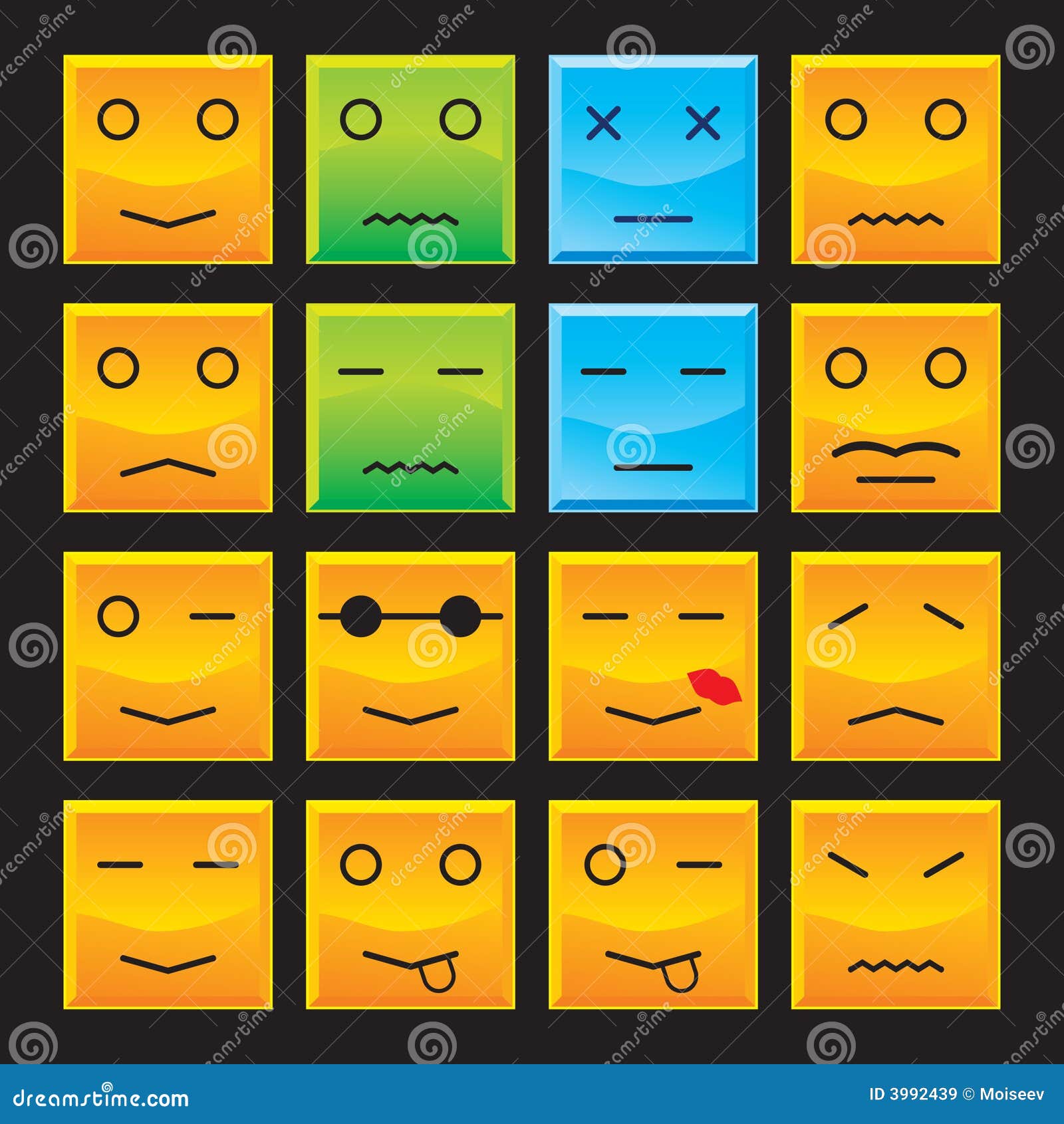 Square Smiles Set stock vector. Illustration of happy - 3992439