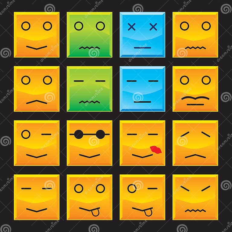 Square Smiles Set stock vector. Illustration of happy - 3992439