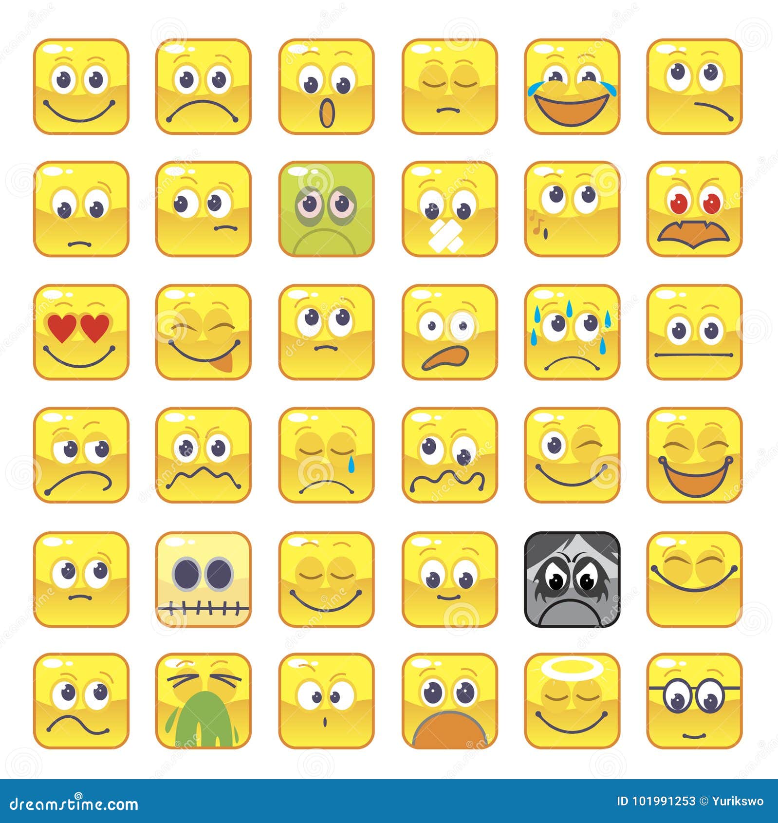 Square smileys vector stock vector. Illustration of smiley - 101991253