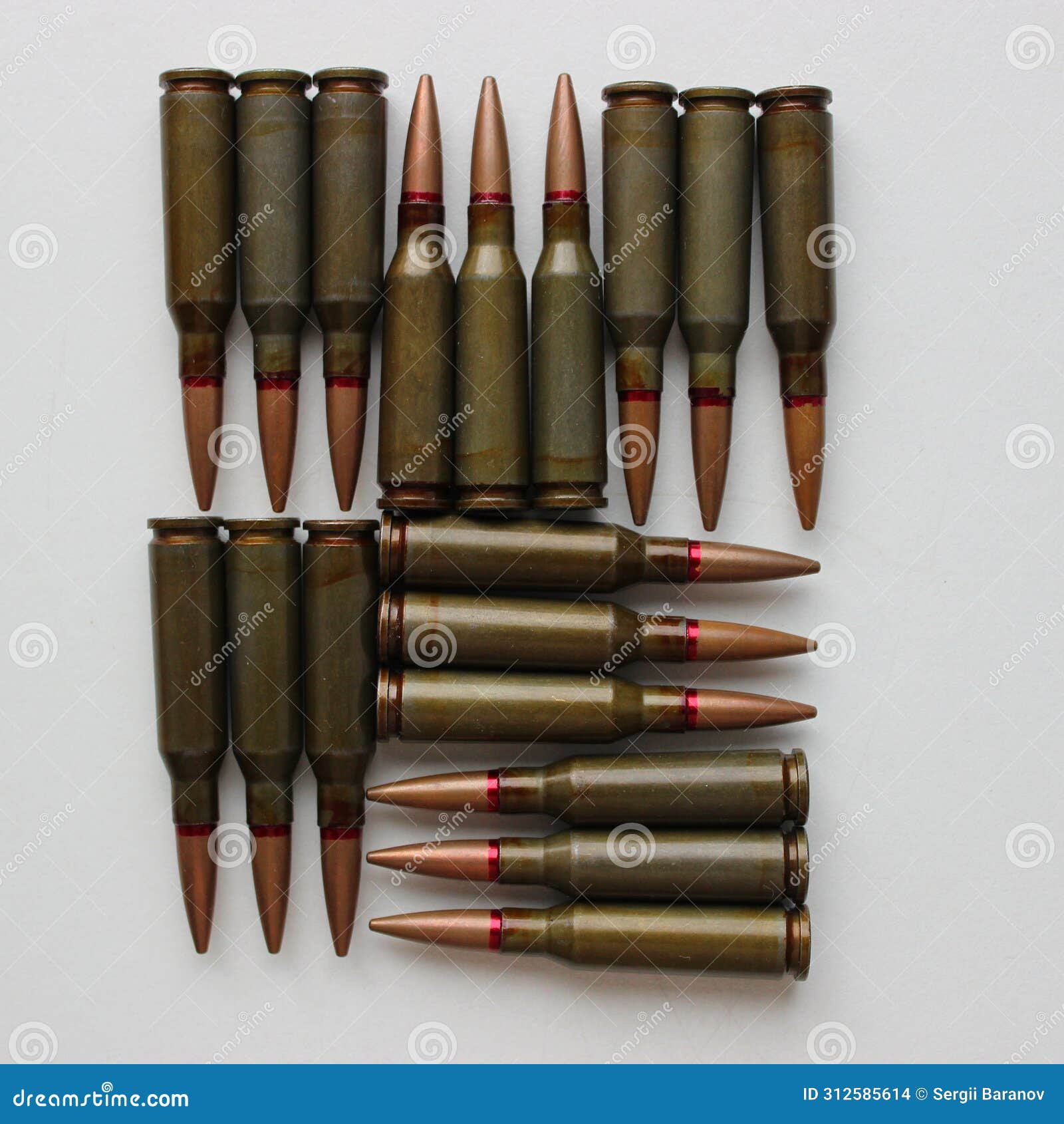 A Square with Smooth Edges Made of Bullets on a White Surface Stock ...