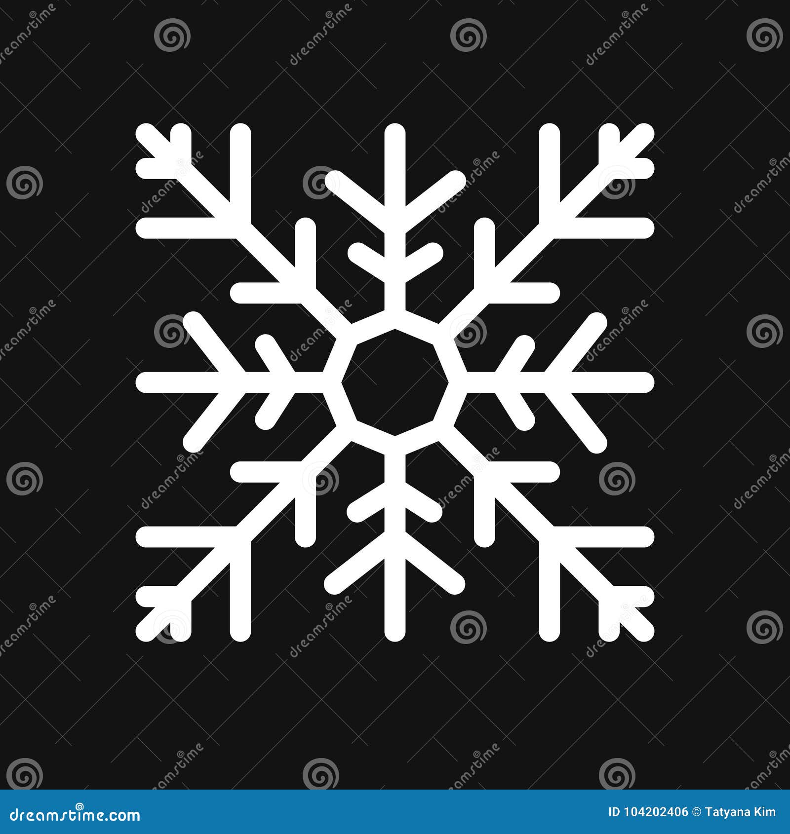 Square Snowflake. Flat Icon. Vector Stock Vector - Illustration of ...