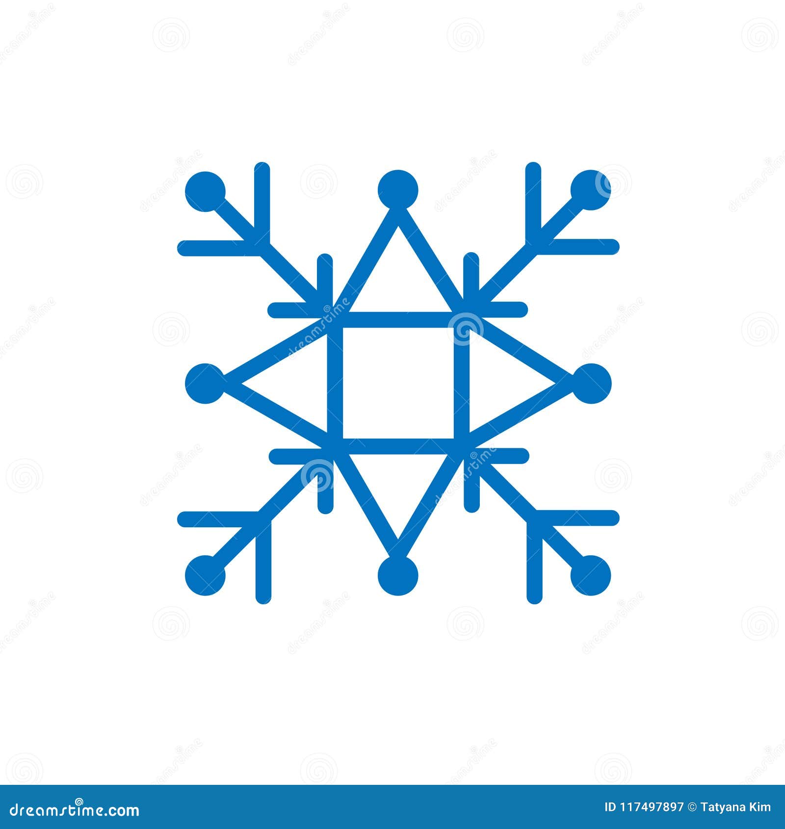 Square Snowflake. Flat Icon. Vector Stock Illustration - Illustration ...