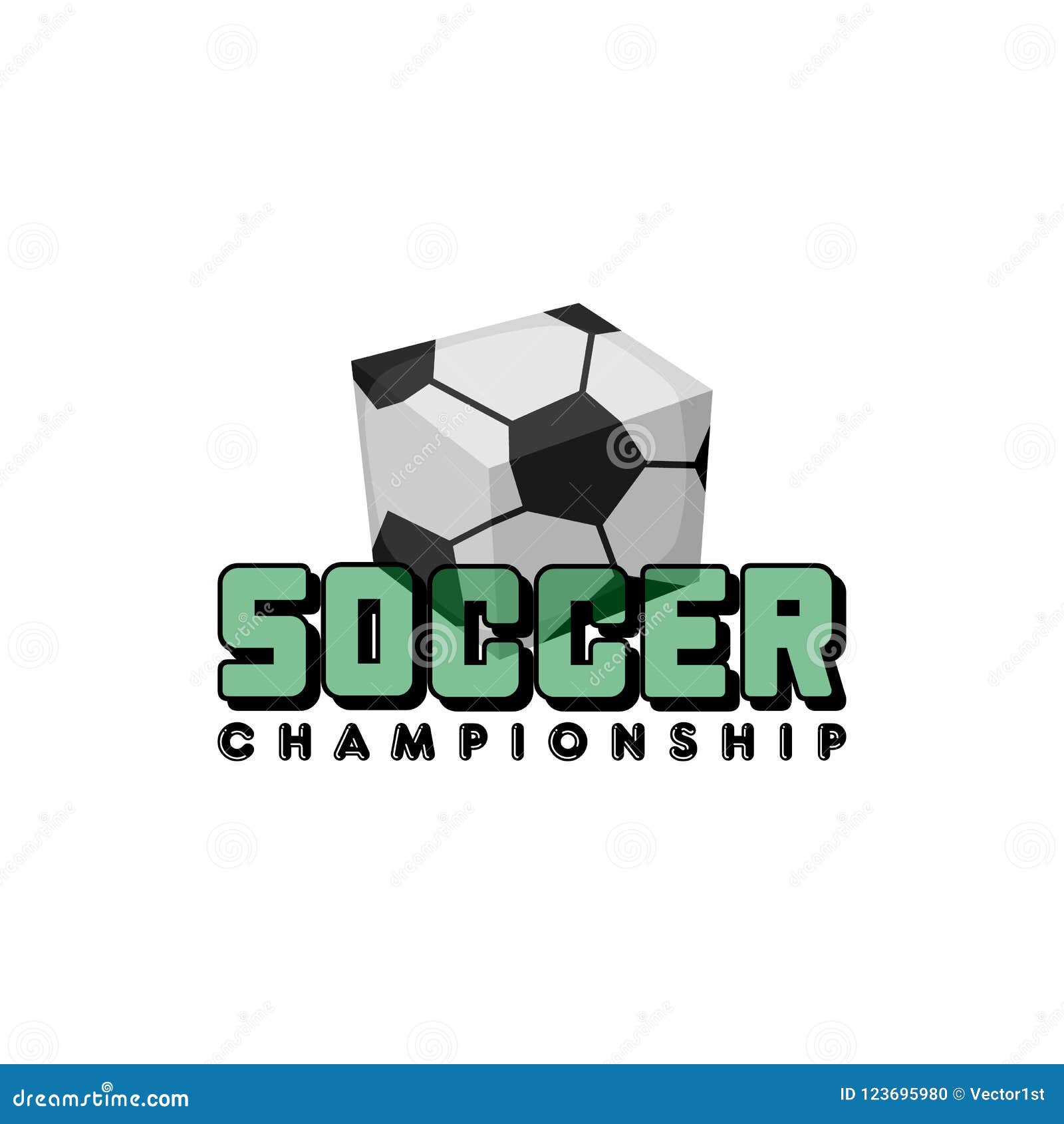 Square Soccer Ball Isometric Theme Vector Logo | CartoonDealer.com ...