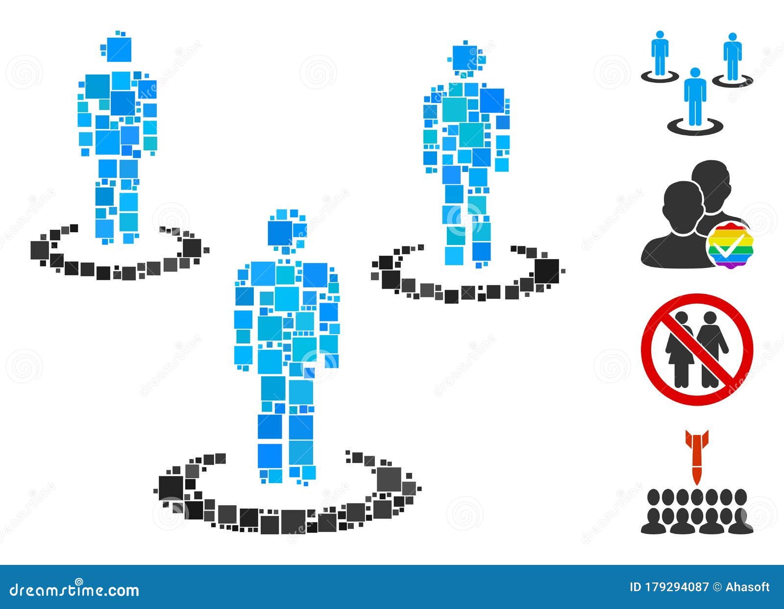 Square Social Isolation Icon Vector Collage Stock Vector - Illustration ...
