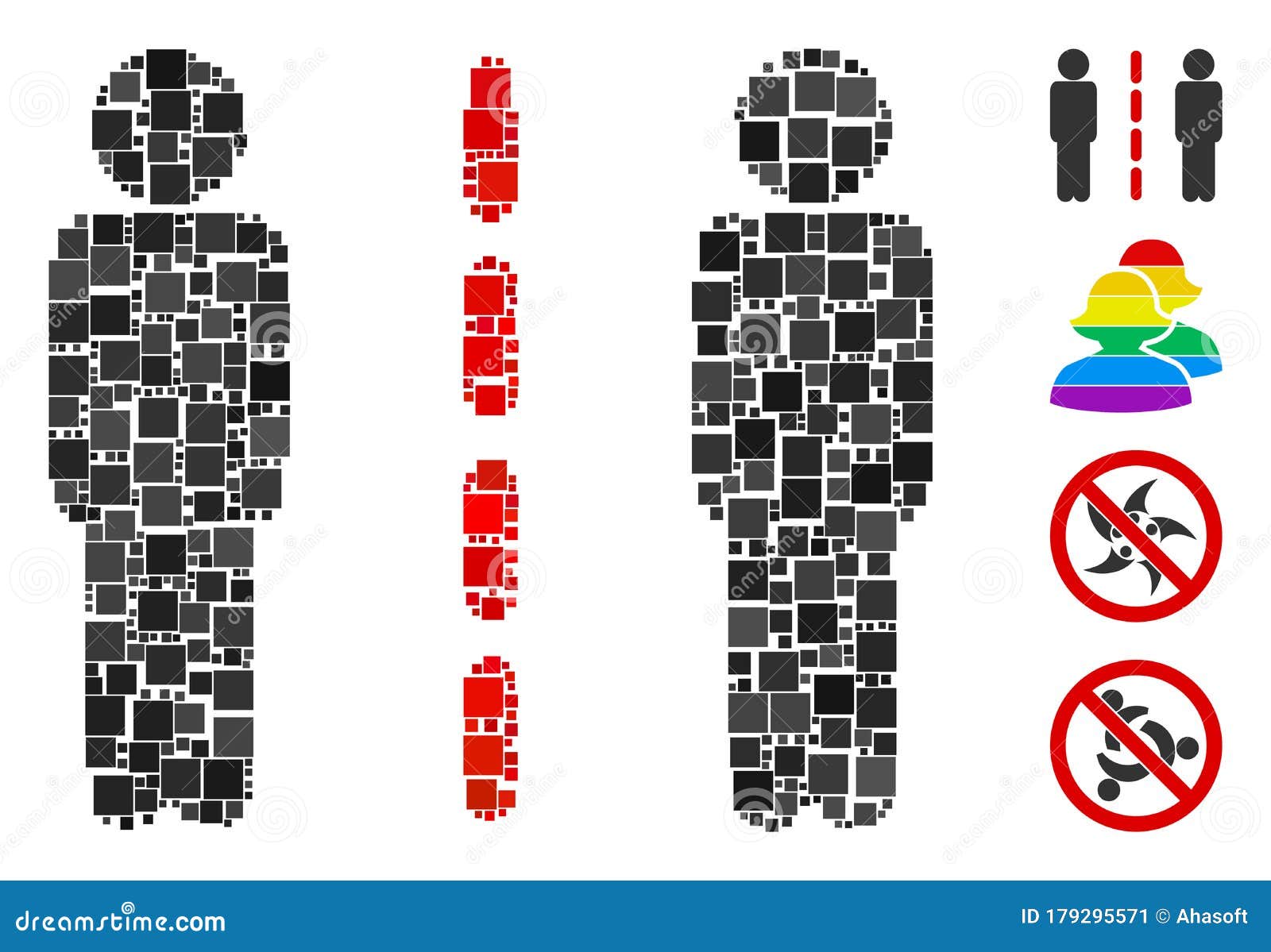 Square Social Isolation Icon Vector Collage Stock Vector - Illustration ...