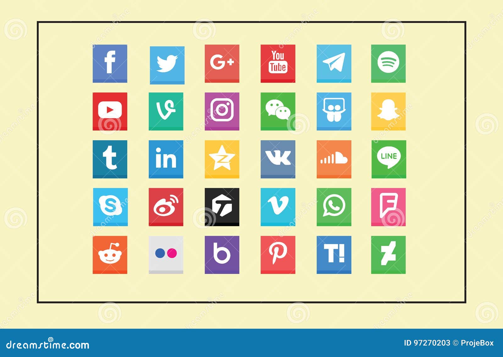 Square Social Media icons editorial stock photo. Illustration of ...