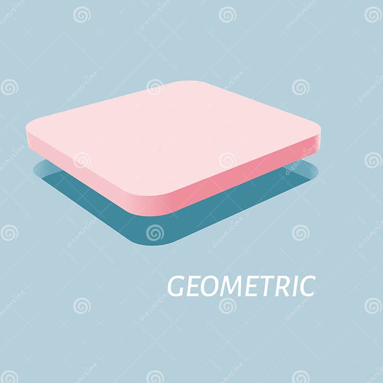 Square Solid Shape with Rounded Corners and Surface with Identical Form ...