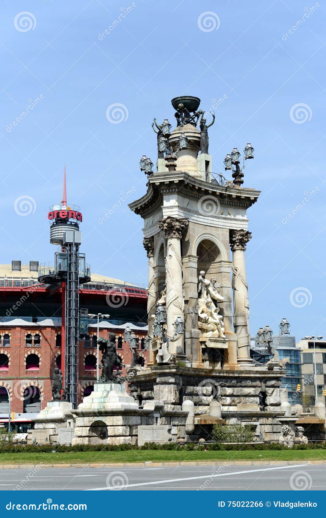 Square of Spain in Barcelona. Editorial Photo - Image of urban ...