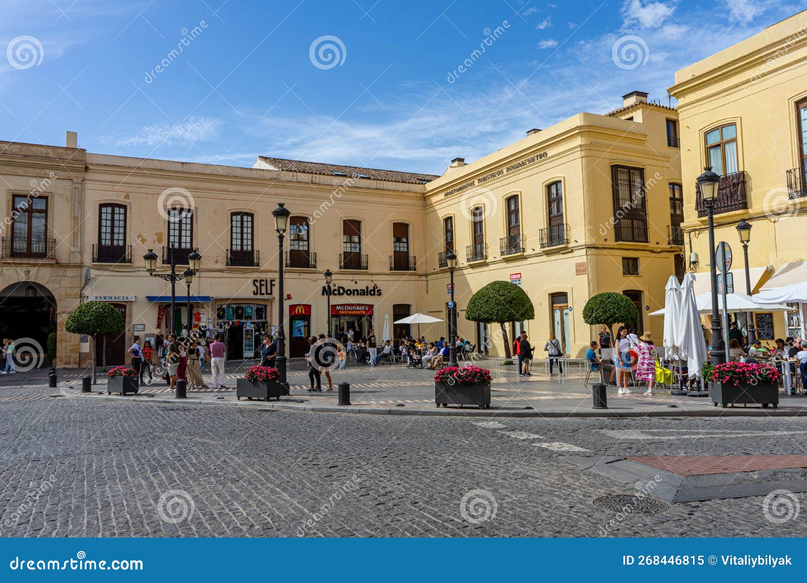 Square of Spain (Plaza De Espana) in Ronda, Spain Editorial Image ...