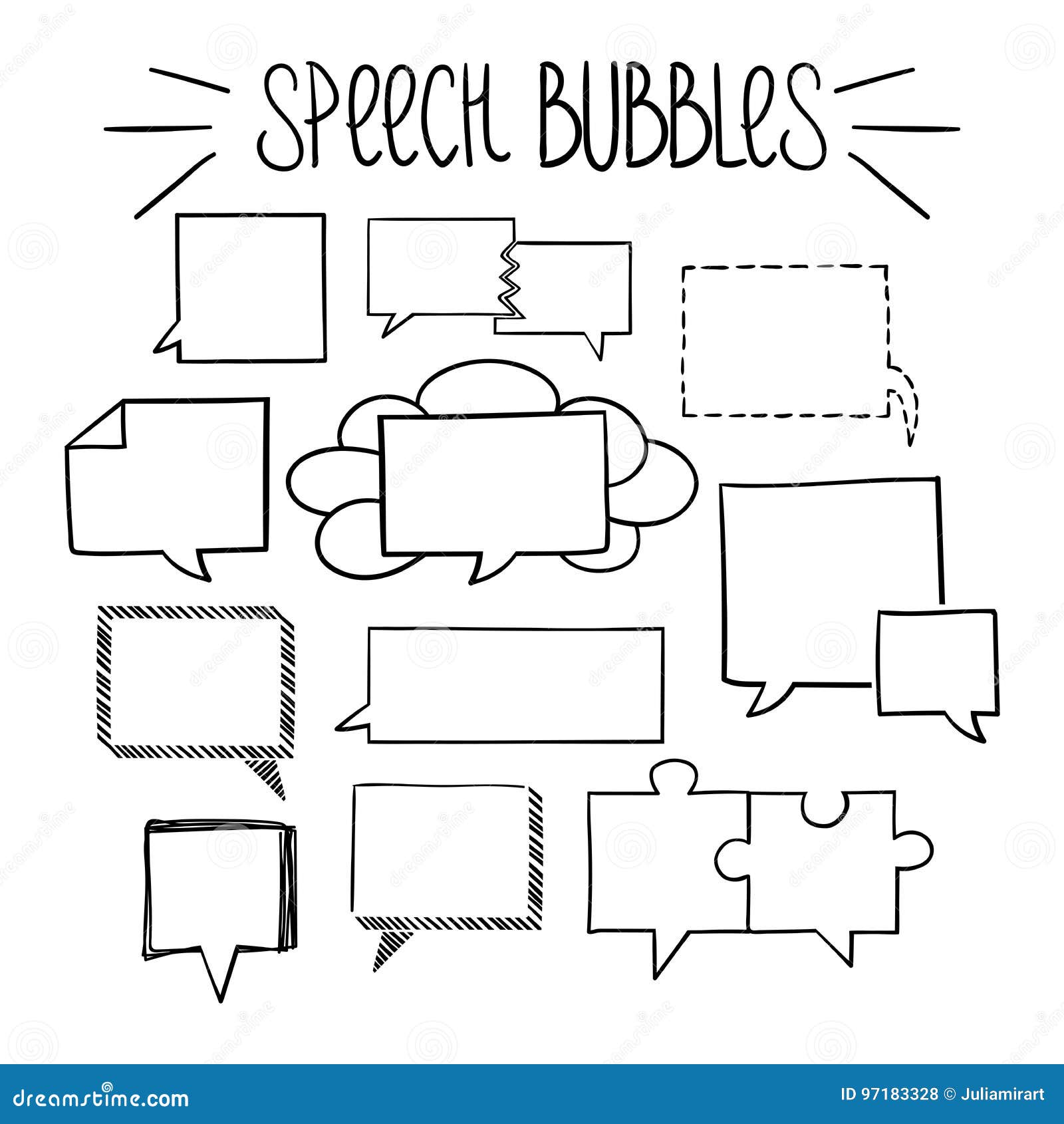 Square Speech Bubbles-01 stock vector. Illustration of graphic - 97183328