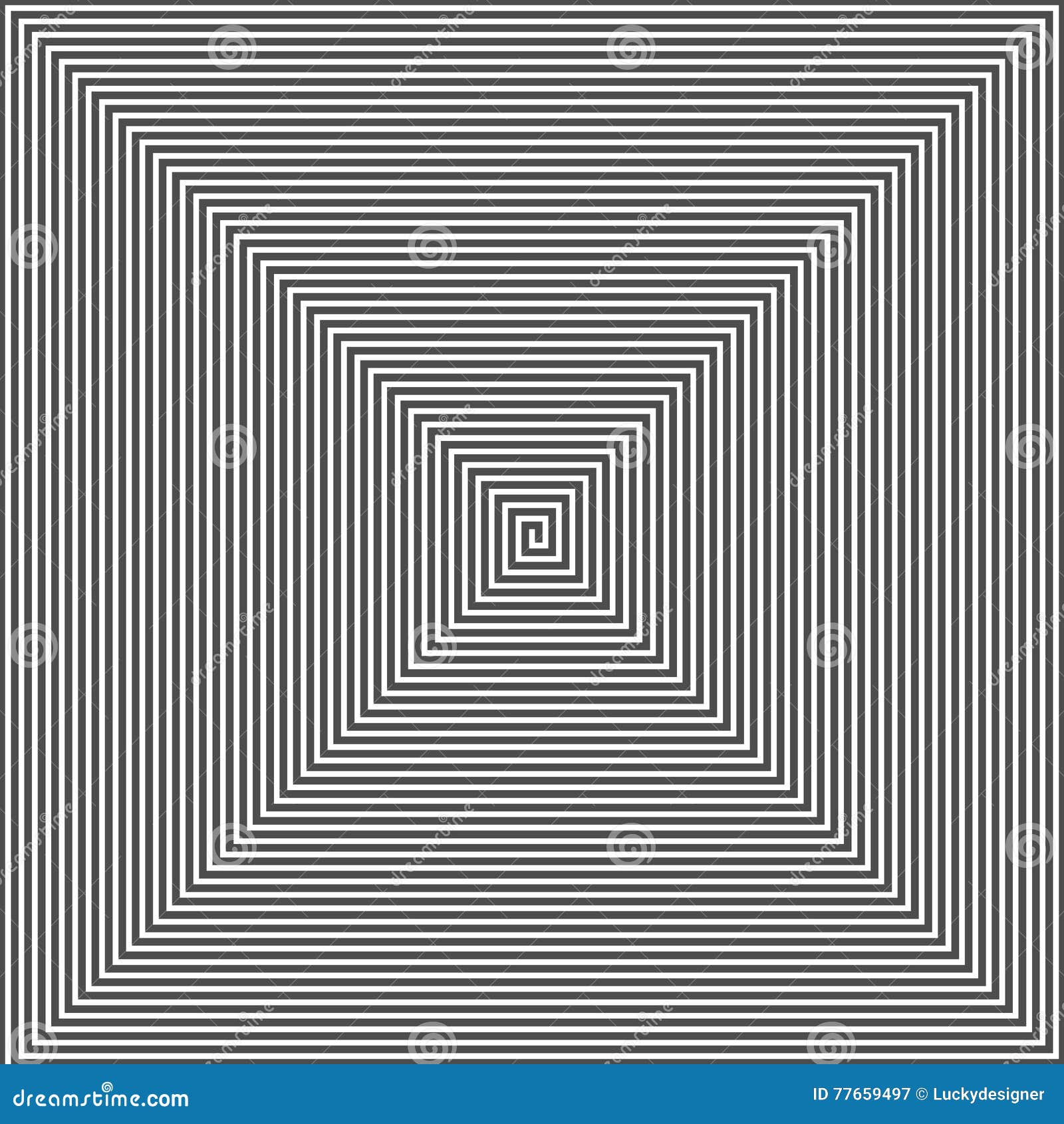 Square Spiral Abstract Background. Retro Style. Black and White Stock ...