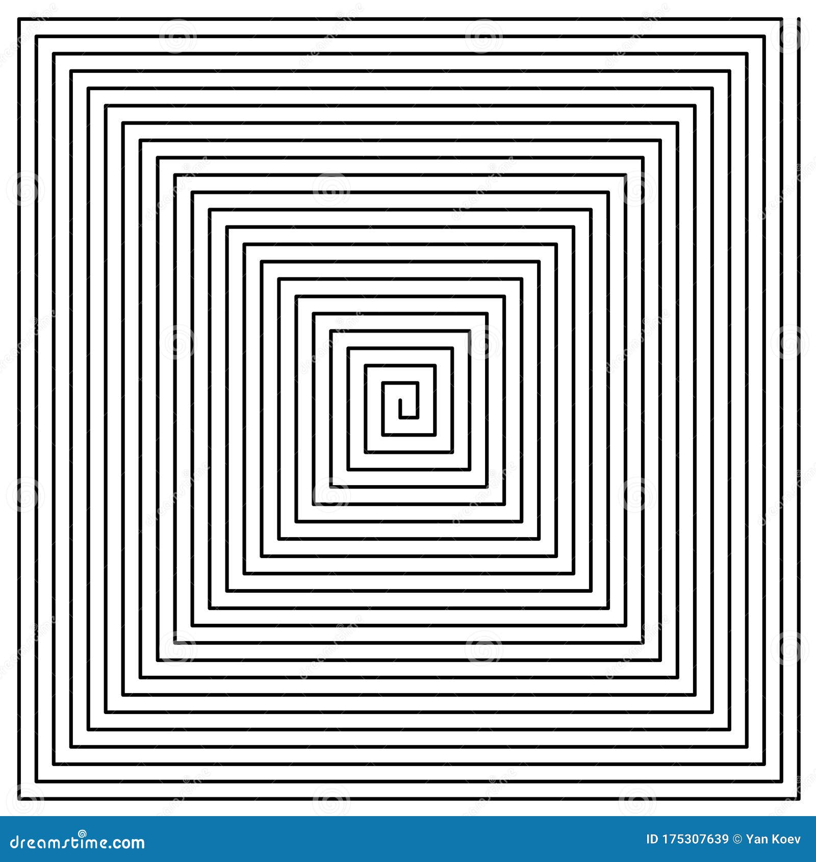 Square Spiral. Helix And Scroll. Vector Illustration Isolated On White ...