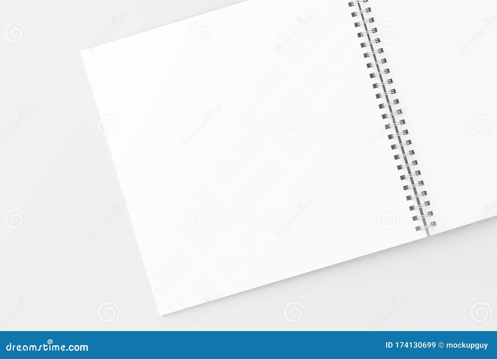Square Spiral Notebook Notepad White Blank 3D Rendering Mockup Stock ...