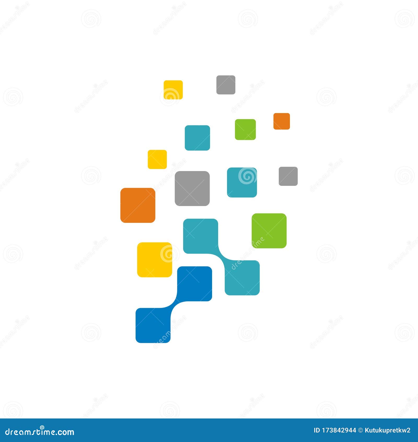 Square Spread Pixel Logo Template Illustration Design Illustration ...