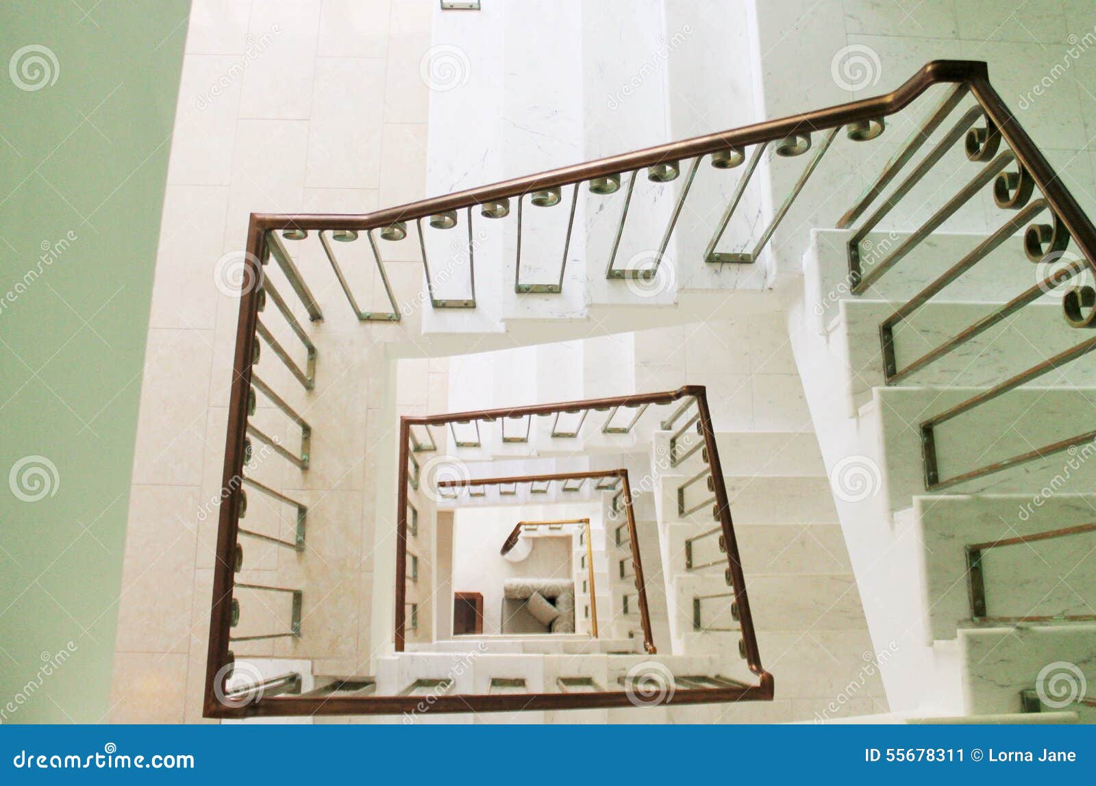 Square Staircase Perspective, View from Above Stock Image - Image of ...