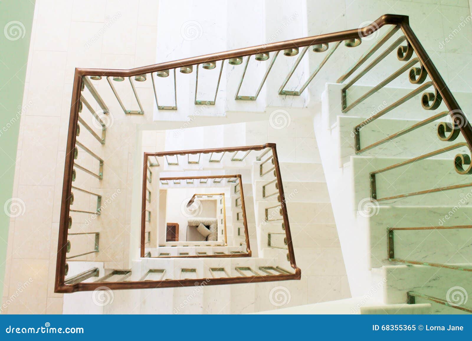 Staircase Square Staircase Perspective, View from Above Stock Image ...