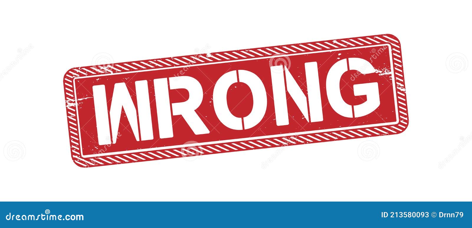 Square Stamp with the Word Wrong Rubber Stamp on a White Background ...