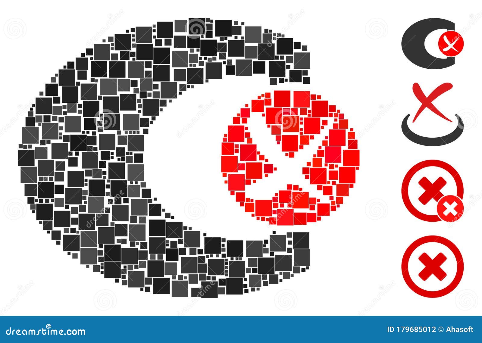 Square Standard Control Failed Icon Vector Collage Stock Vector ...