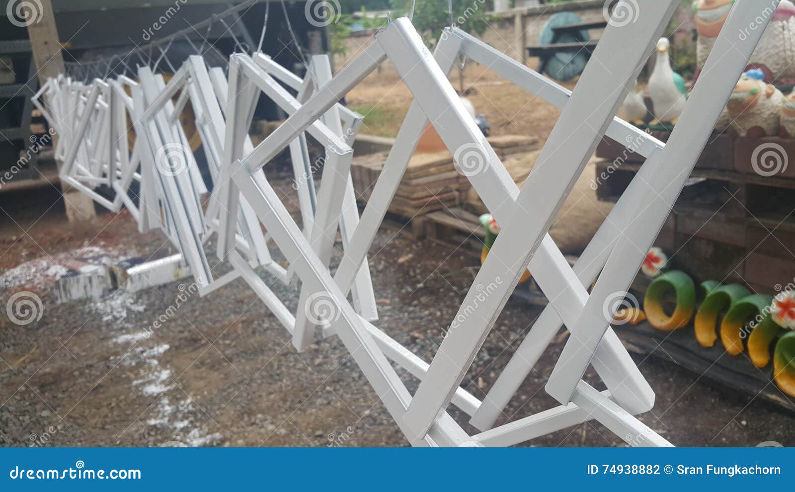 Square steel hanger. stock photo. Image of copyspace - 74938882