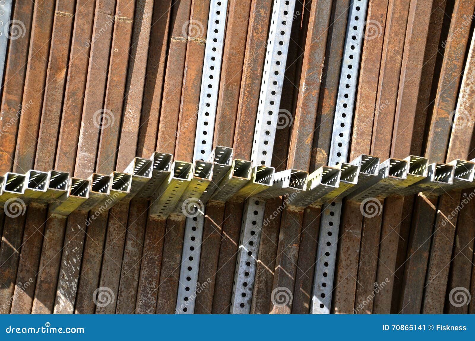 Square Steel Posts for Construction Stock Image - Image of sign ...