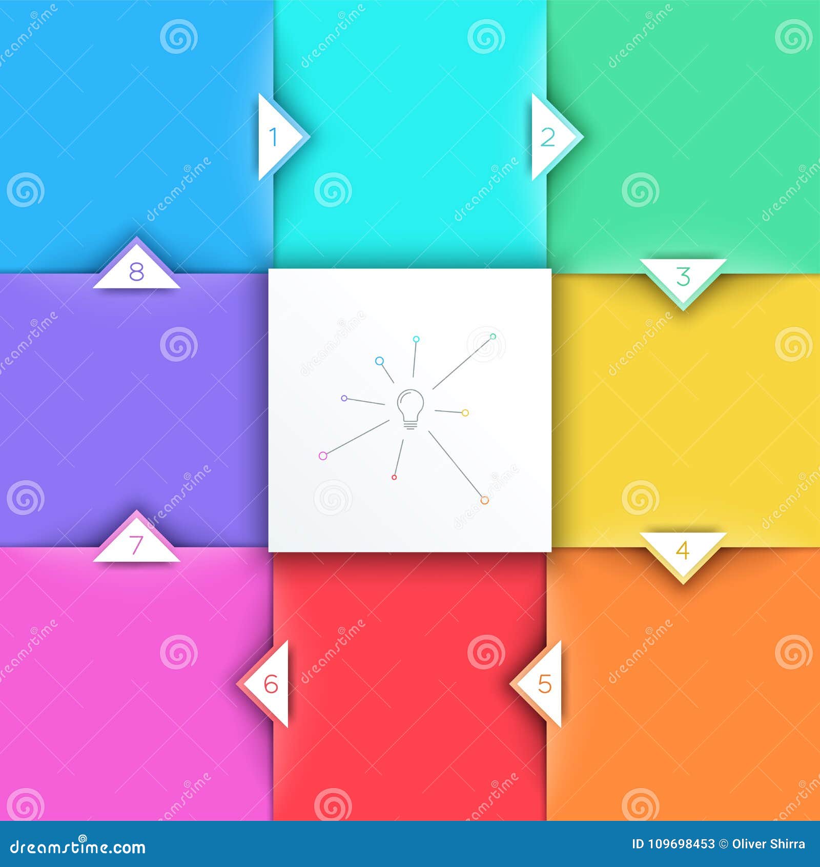 Square Steps 3d Background with Arrow Points 1 To 8 Vector Stock Vector ...
