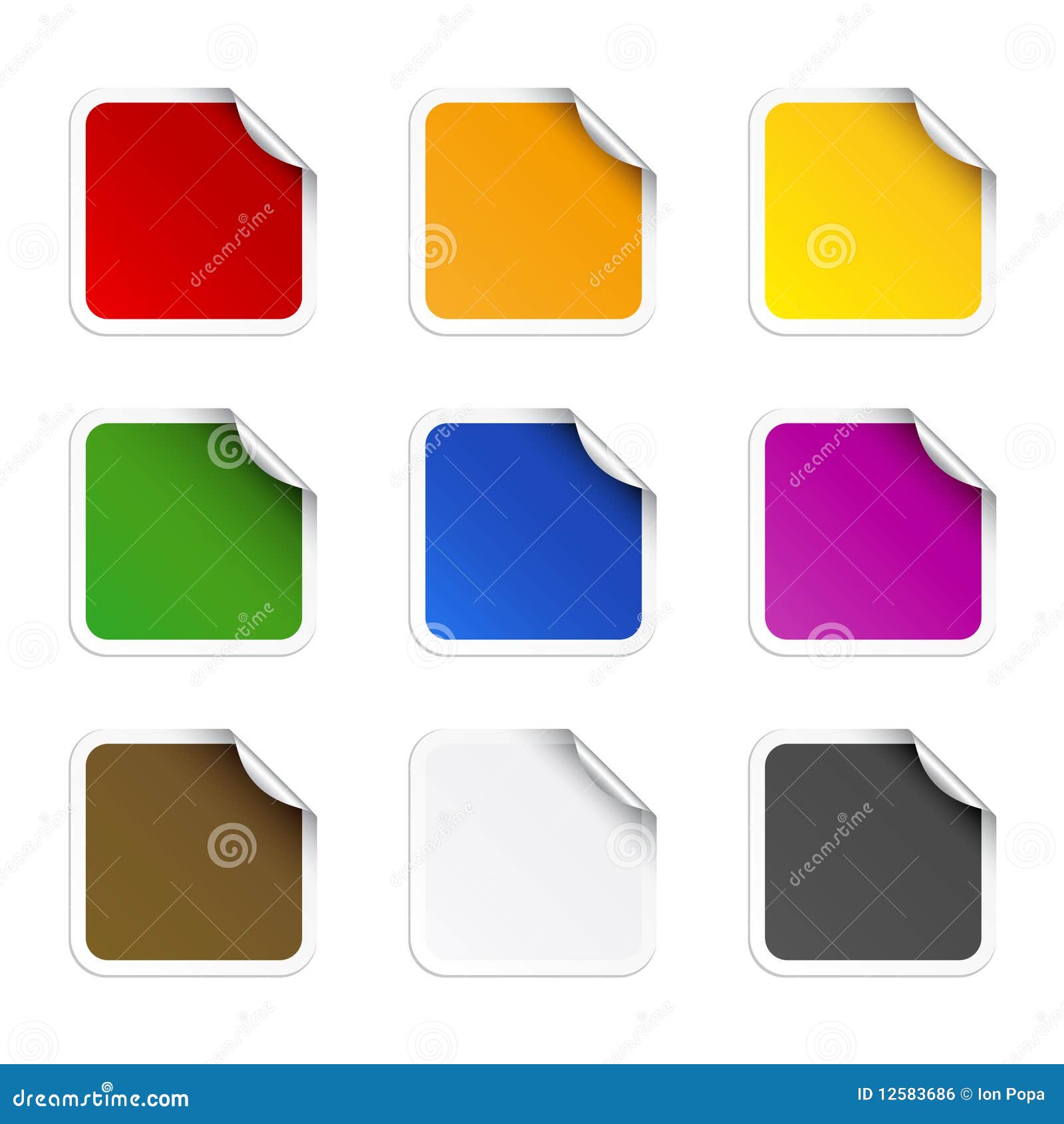 Square stickers stock vector. Illustration of icon, information - 12583686