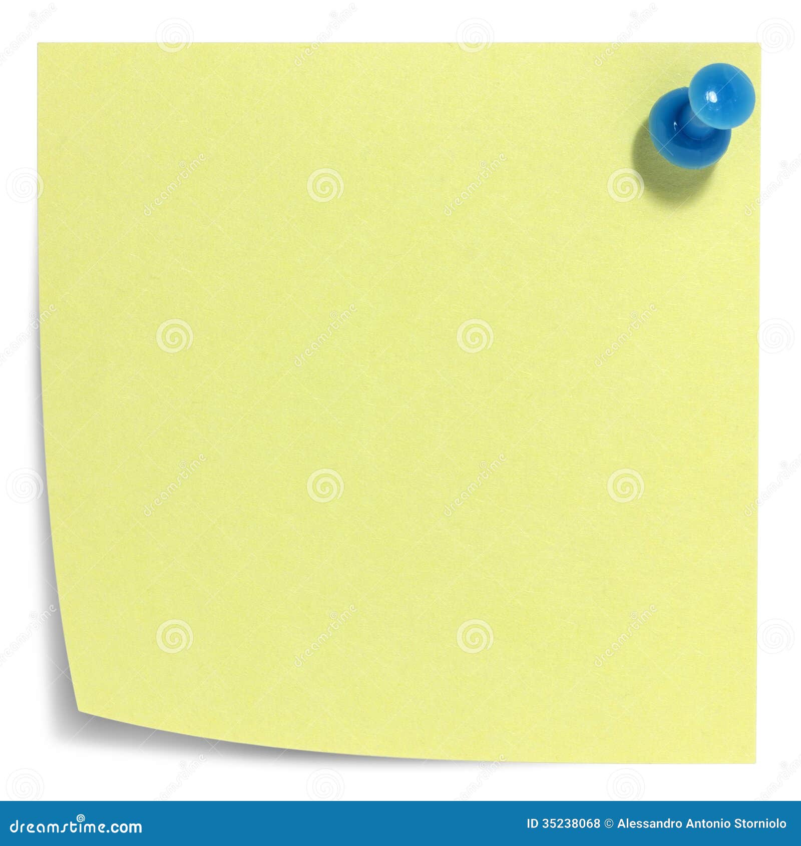 Square Sticky Note with Blue Pin, and Shadow Stock Photo - Image of ...