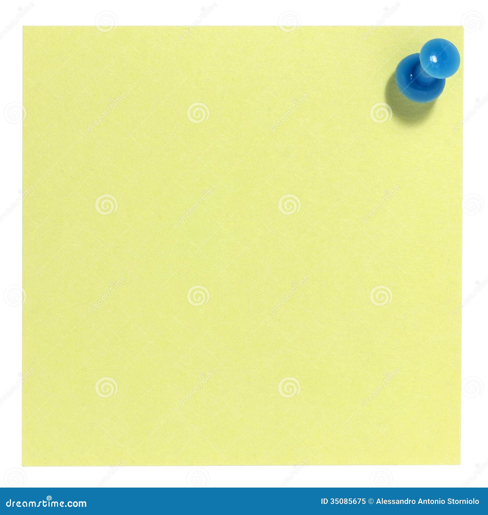 Square Sticky Note with Blue Pin Stock Image - Image of office, label ...