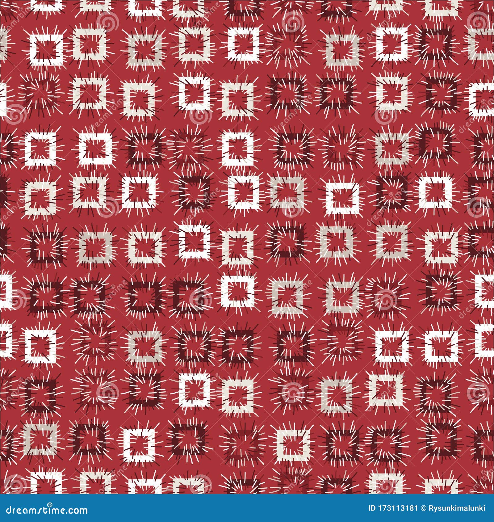 Square Stitched Patches Seamless Vector Pattern in Red Color Stock ...