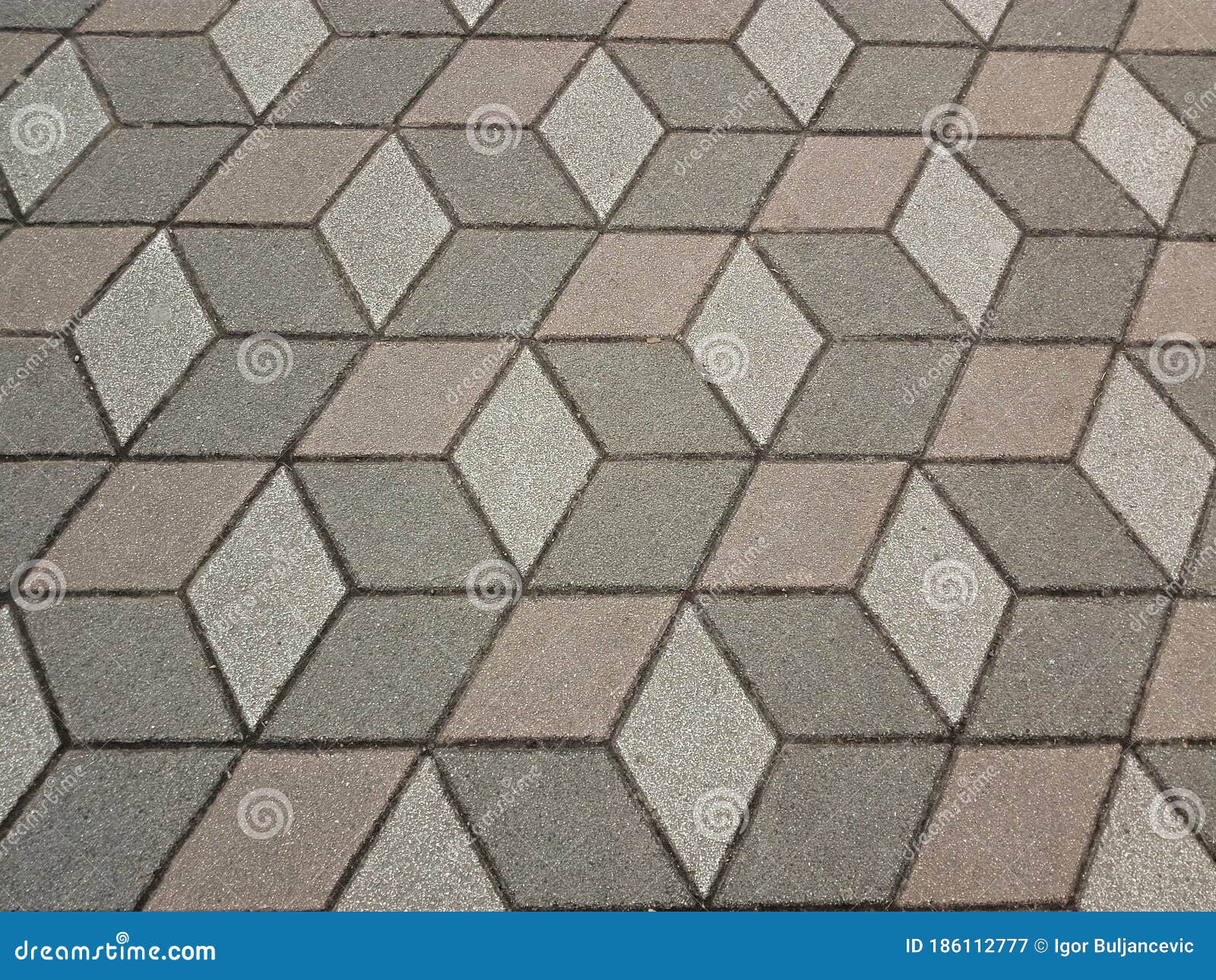 Square Stone Pavement in Perspective. Stone Floor Pavement Patterned ...