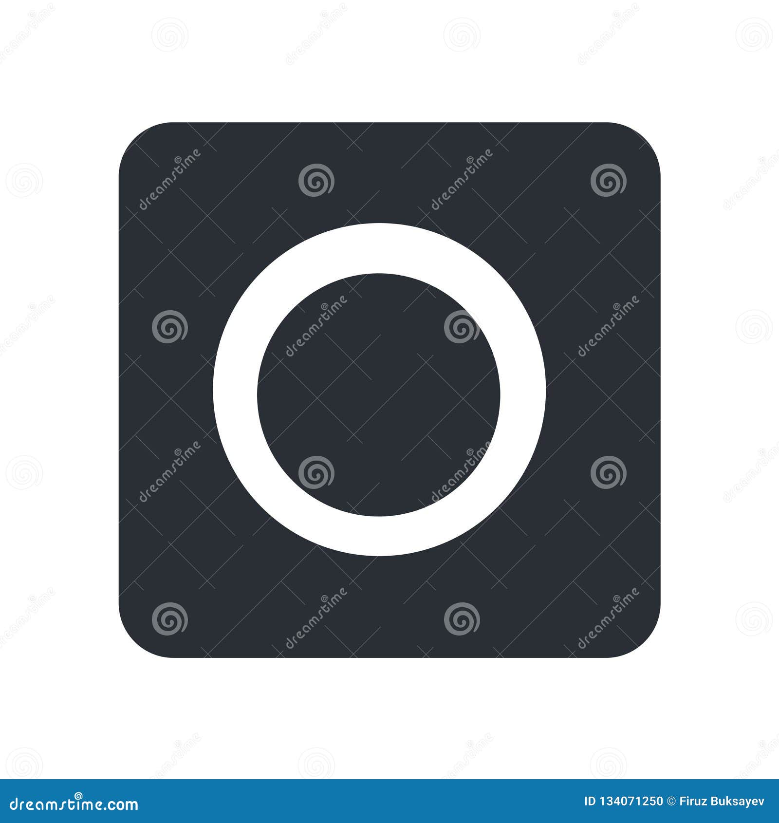 Square Stop Button Vector Icon On White Background. Flat Vector Square ...