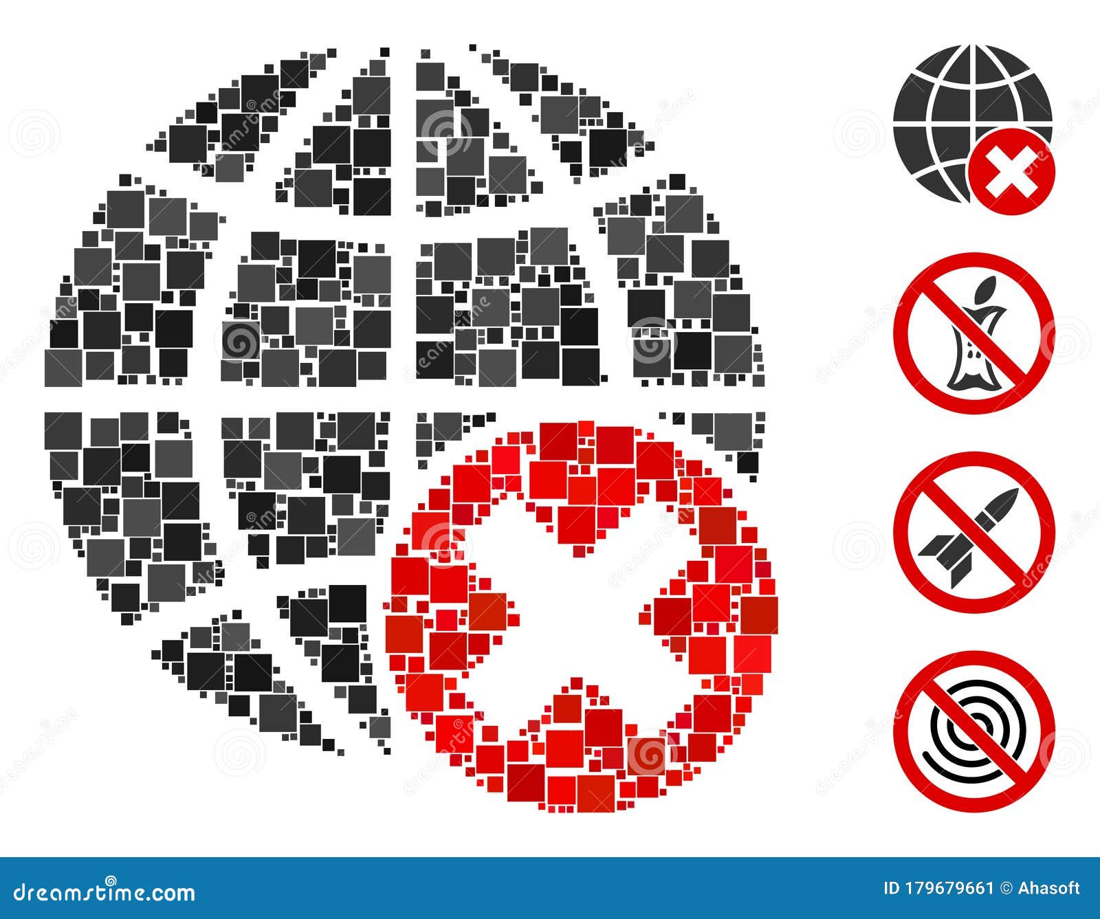 Square Stop Globalization Icon Vector Collage Stock Vector ...