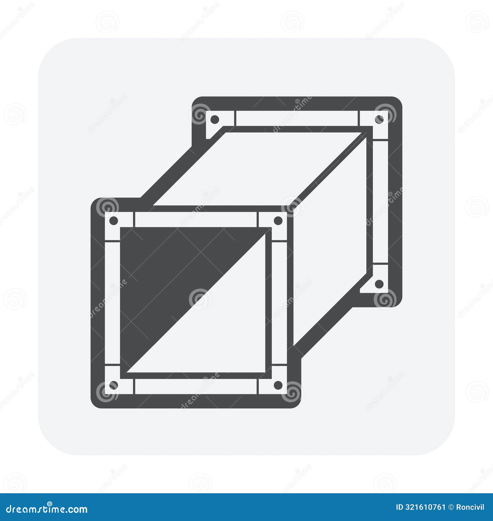Square Straight Duct Vector Icon, Black Silhouette | CartoonDealer.com ...