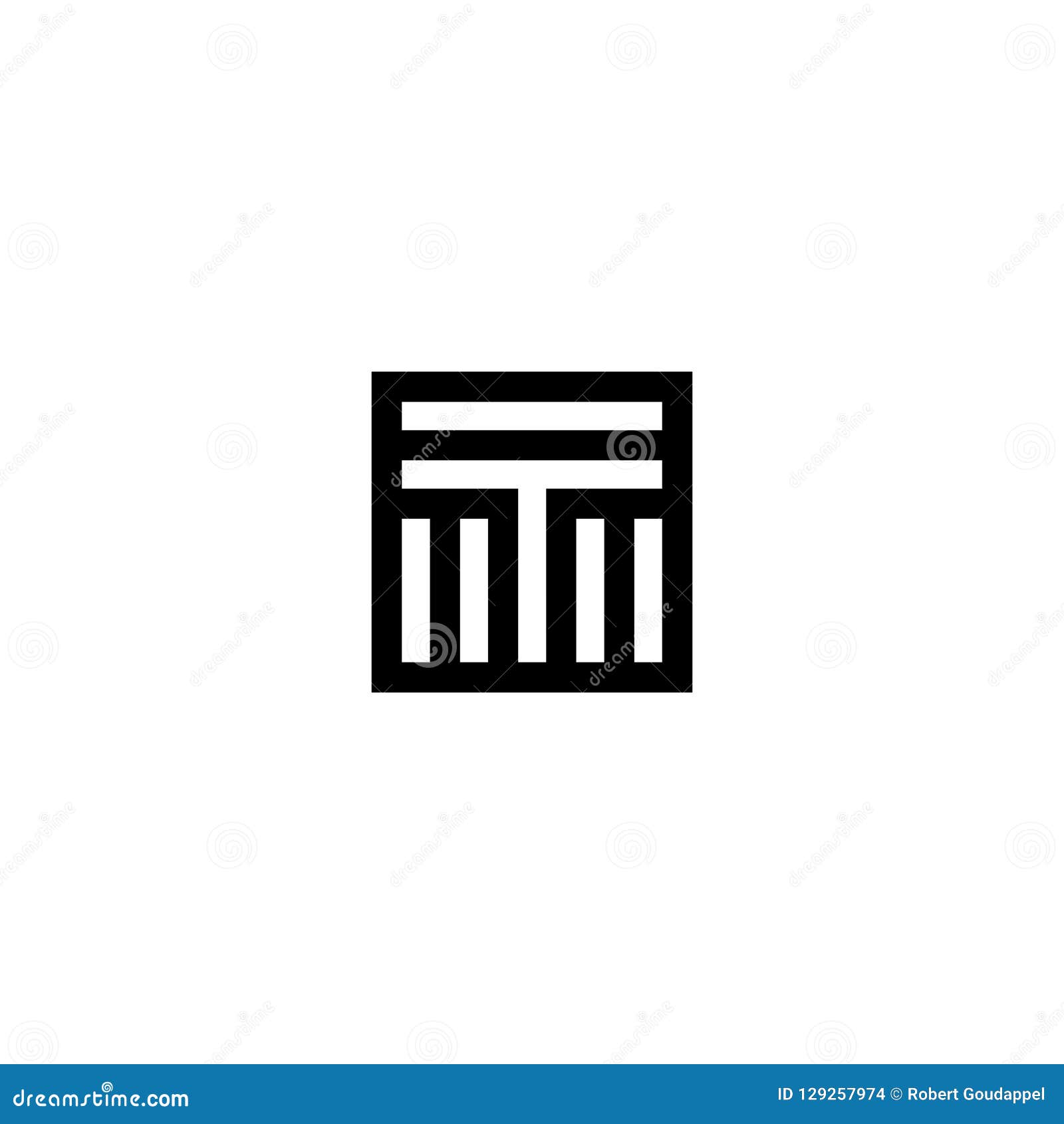 Square Stripes Vector Logo Letter T Stock Vector - Illustration of ...