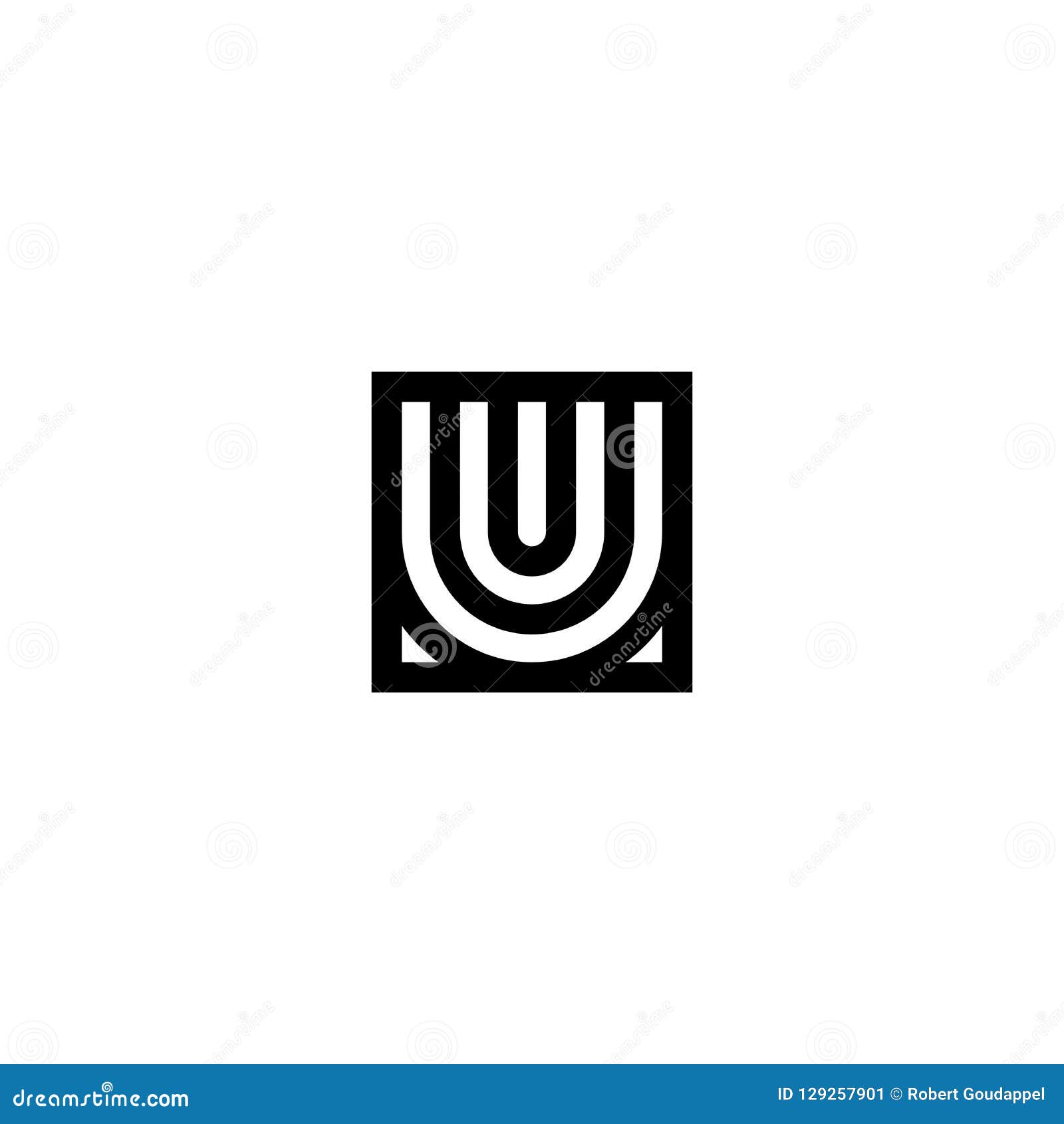 Square Stripes Vector Logo Letter U Stock Vector - Illustration of ...