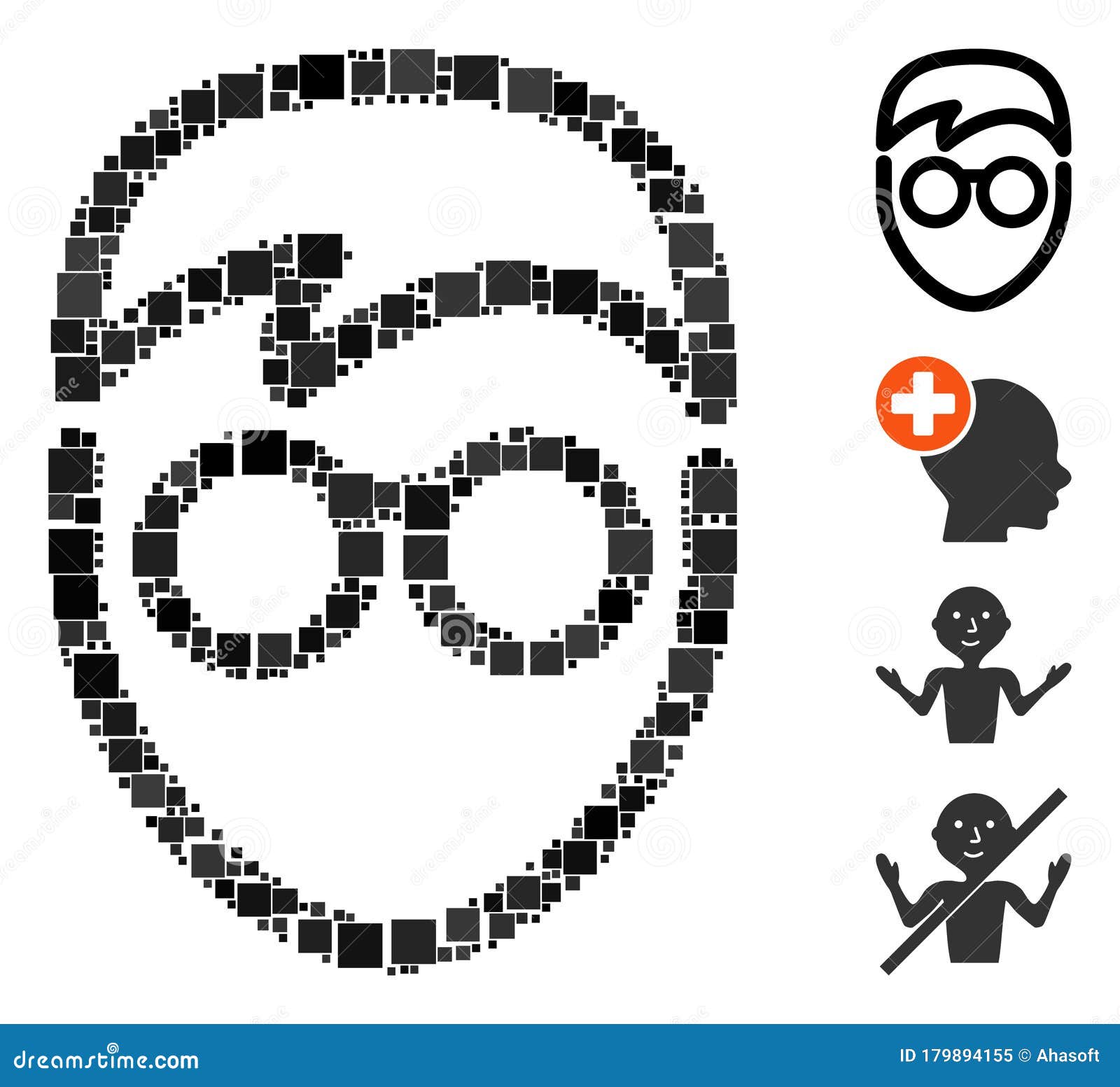 Square Student Face Icon Vector Collage Stock Illustration ...